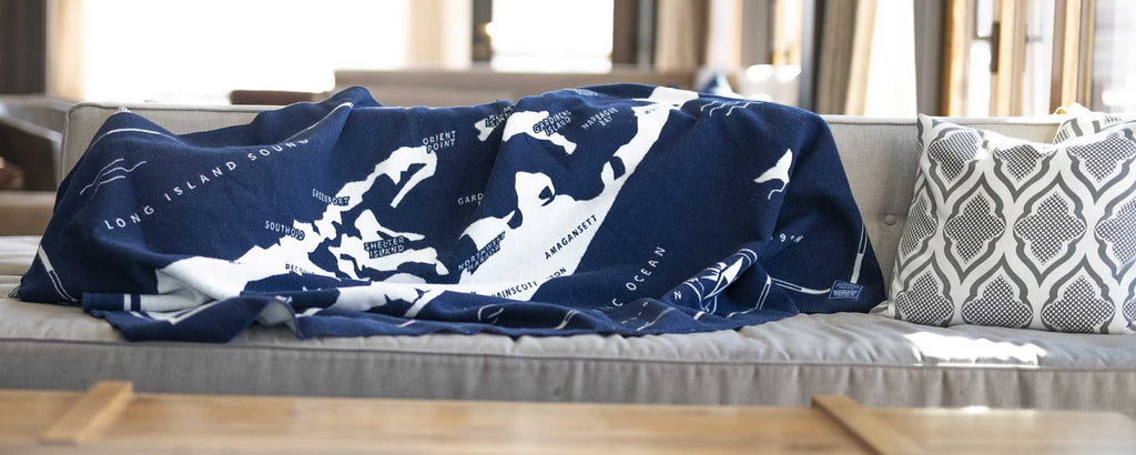 New Map Throw Blankets