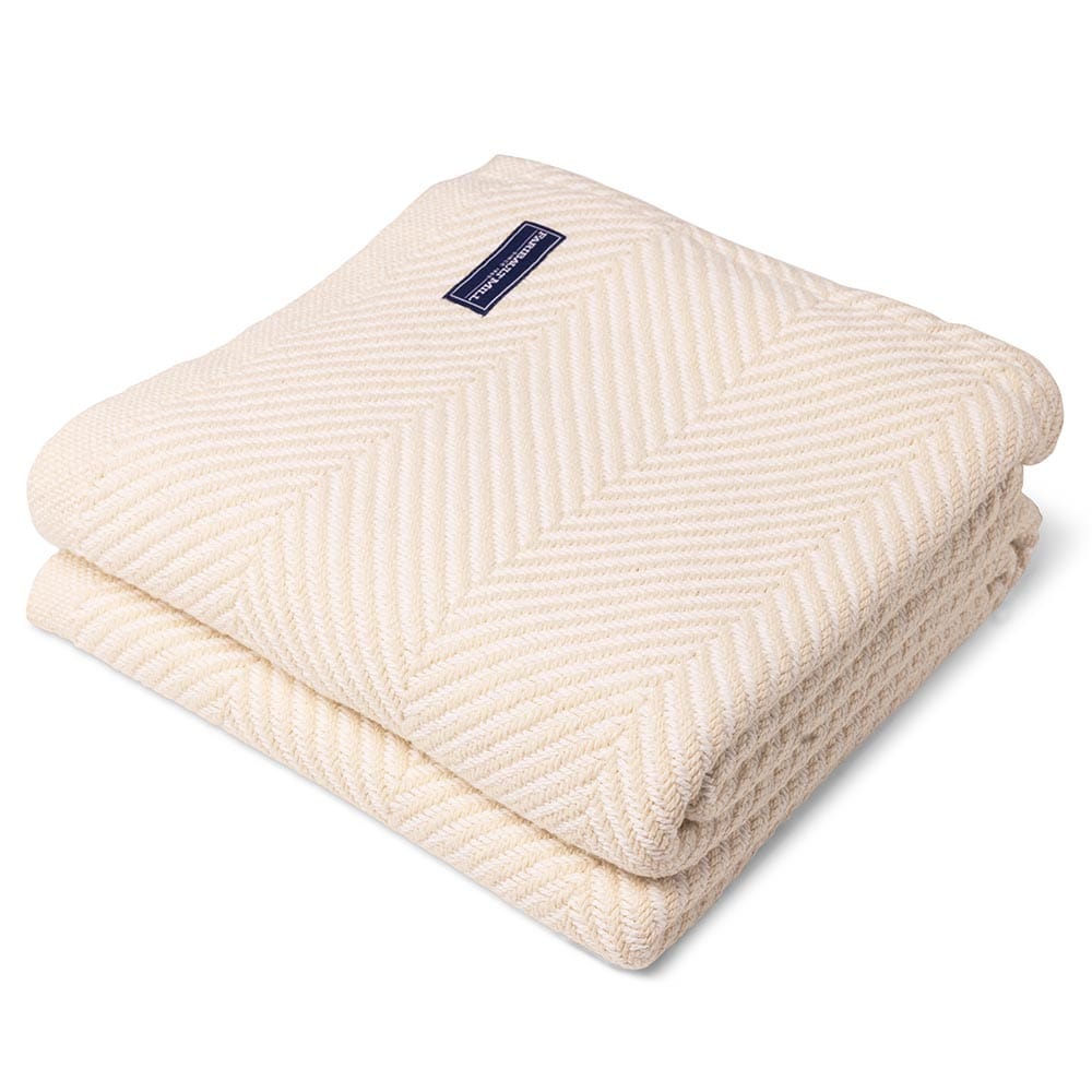 Monhegan Cotton Throw Without Fringe, Made in USA | Brahms Mount