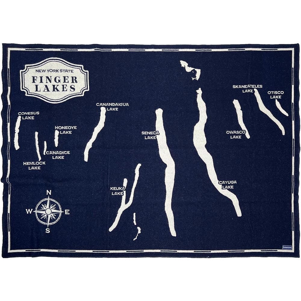 Finger Lakes Map Wool Throw Blanket – Faribault Mill