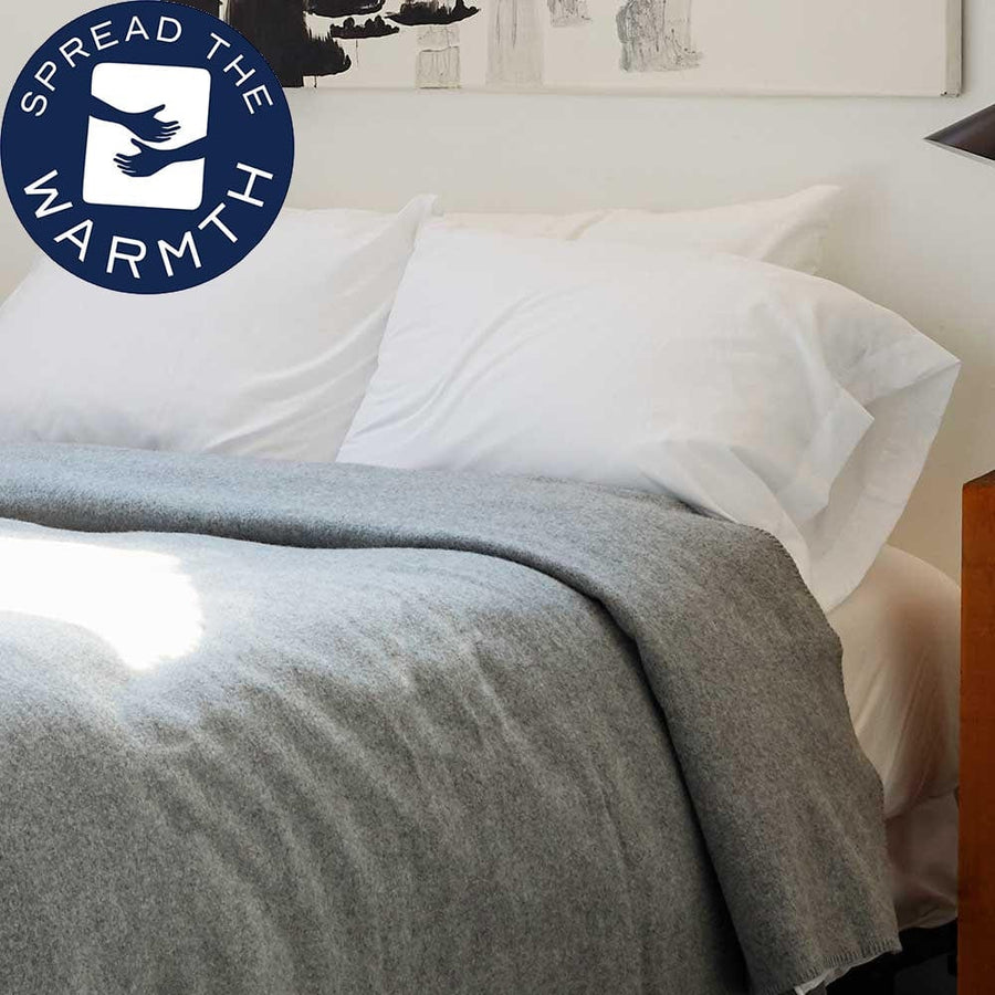 Pure & Simple Wool Blanket - Light Heather Gray