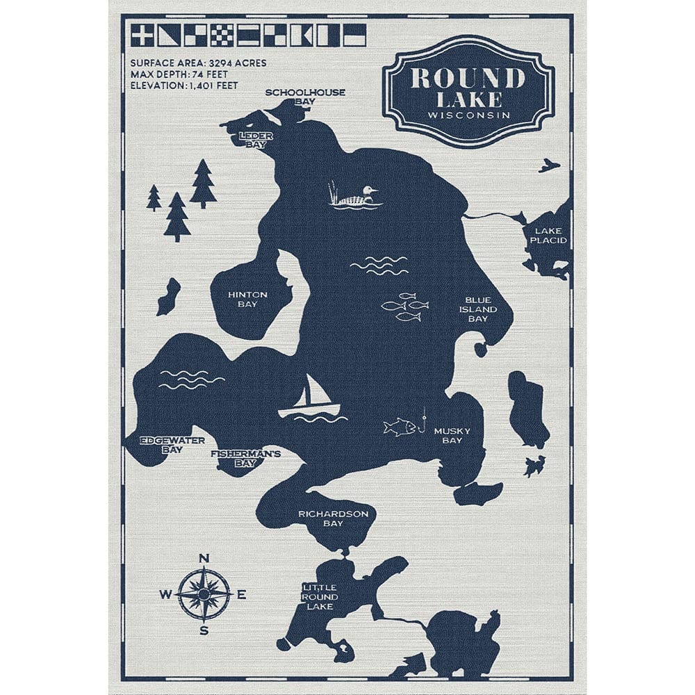 Round Lake Map Wool Throw Blanket – Faribault Mill
