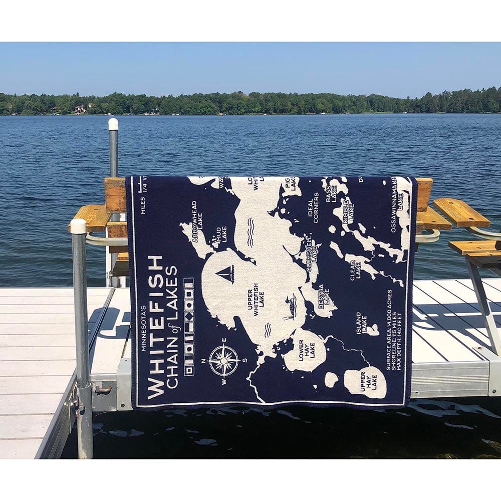 Whitefish Chain of Lakes Map Throw – Faribault Mill