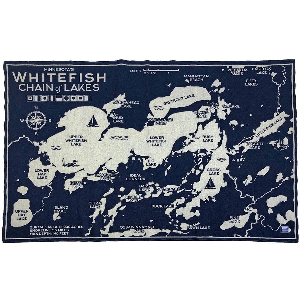 Whitefish Chain of Lakes Map Throw – Faribault Mill